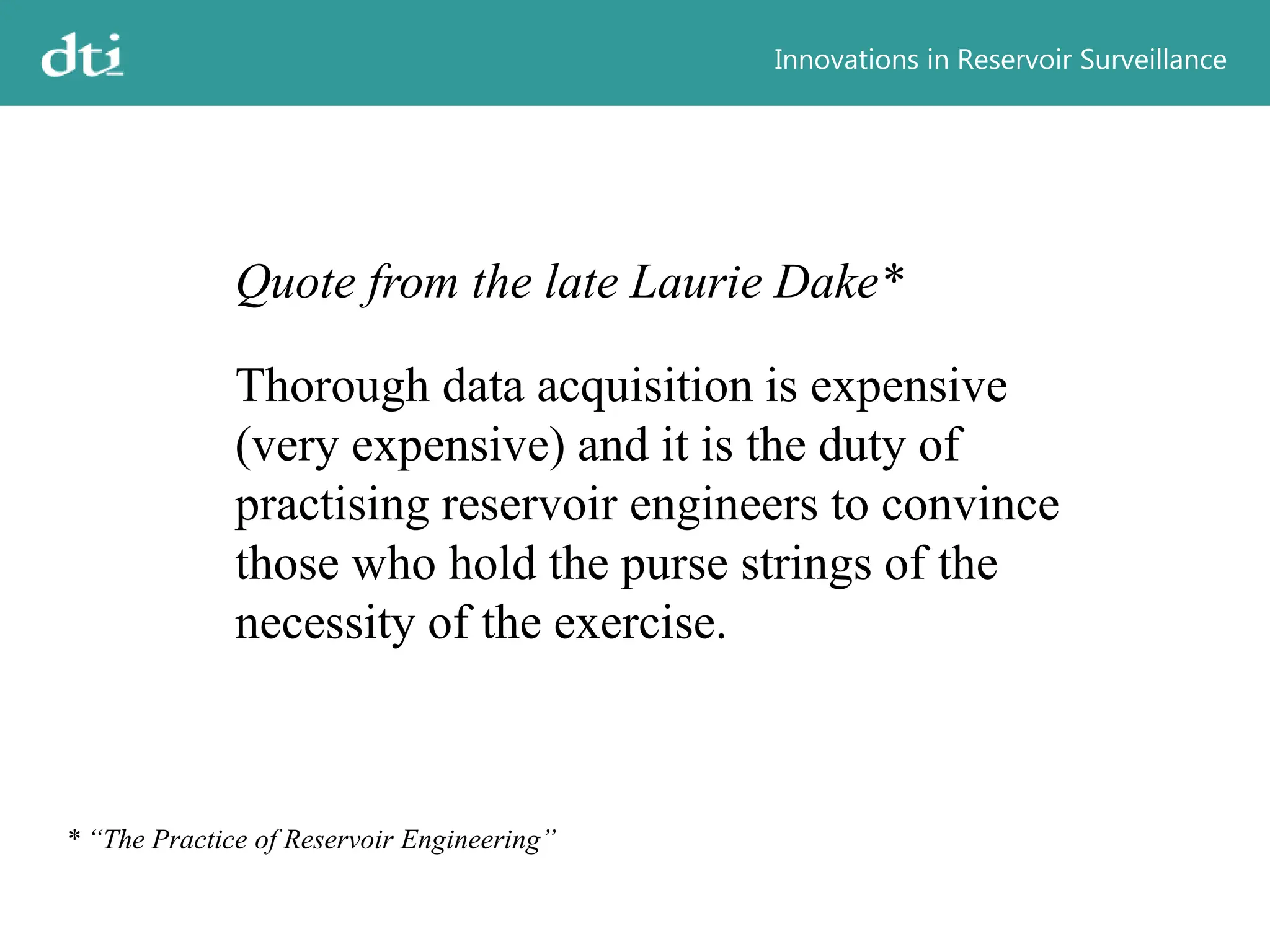 reservoir surveillance for oil and gas document | PPT