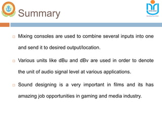 Audio Mixing Console | PPTX
