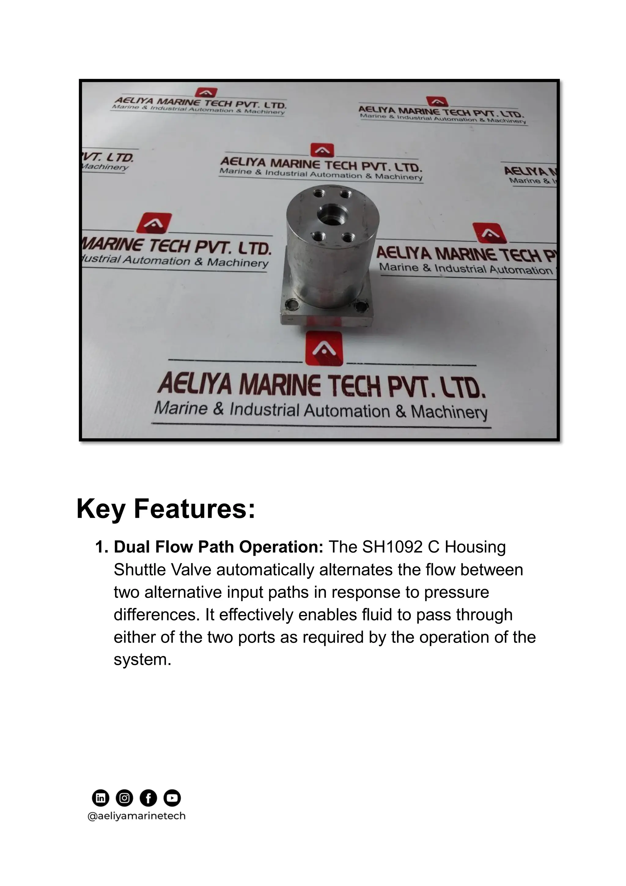 SH1092 C Shuttle Valve Product Information | PDF