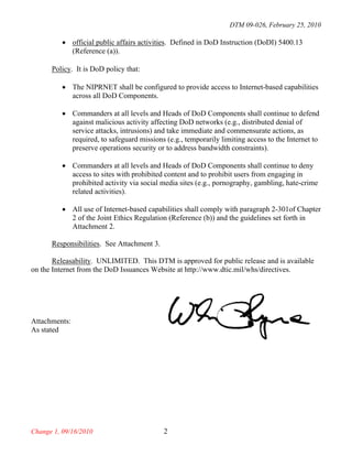 Directive-Type Memorandum (DTM) 09-026 - Responsible and Effective Use ...