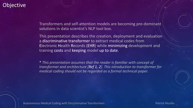 Autonomous medical coding with discriminative transformers | PPT