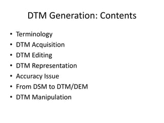 DTM DEM Generation | PPT