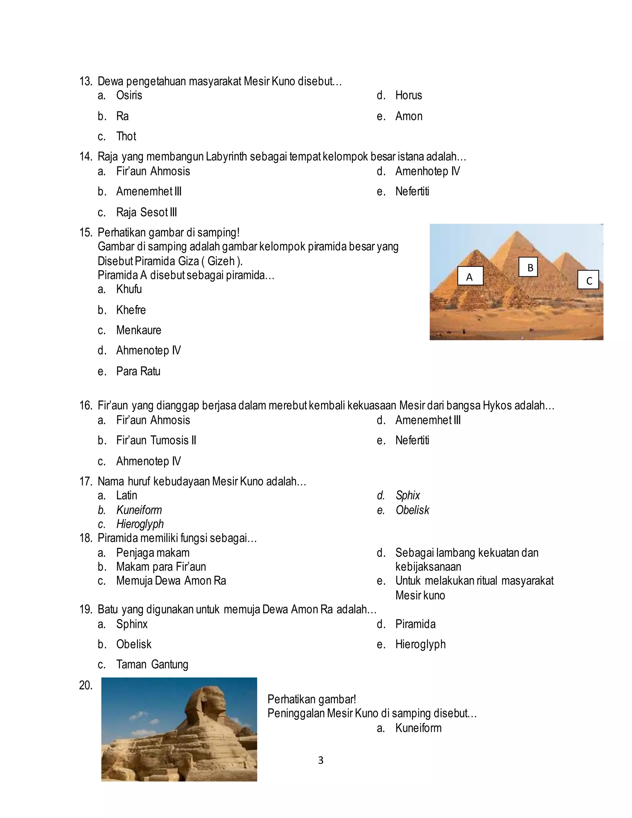 Daily test mesopotamia and egypt | DOCX