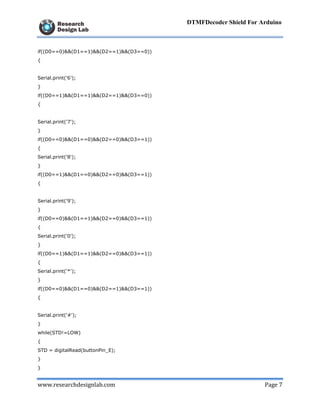 DTMF Decoder Shield for Arduino | PDF