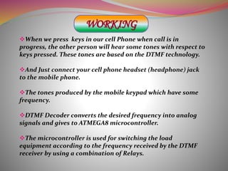 Dtmf based appliances control system for rural and agricultural ...