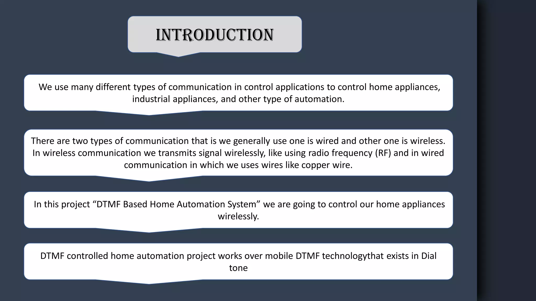 Dtmf Based Home Automation Without Micro Controller Ppt