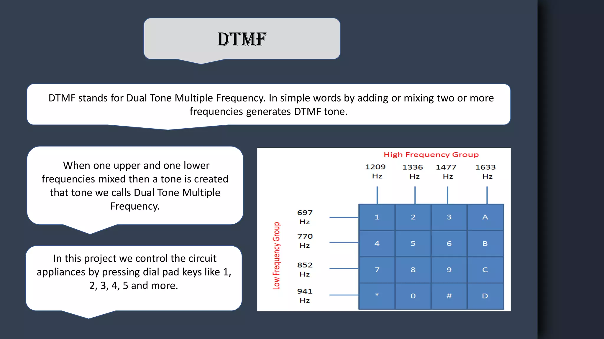 Dtmf Based Home Automation Without Micro Controller Ppt