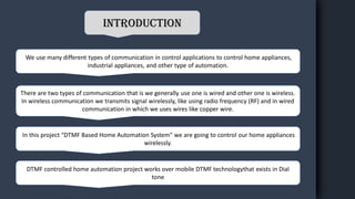 Dtmf based home automation without micro-controller | PPT