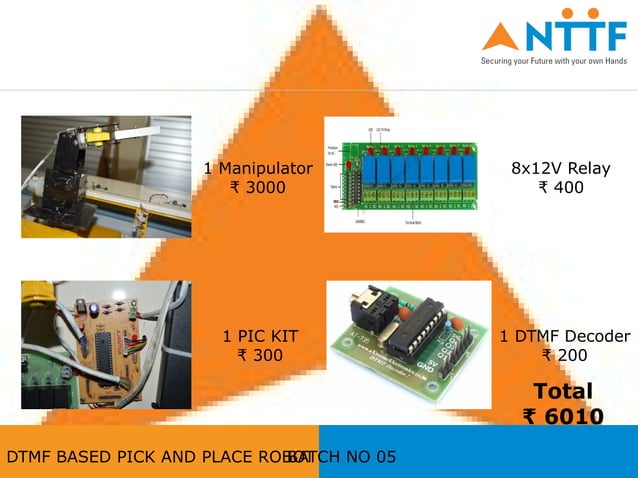 Dtmf based pick and place robot | PPT