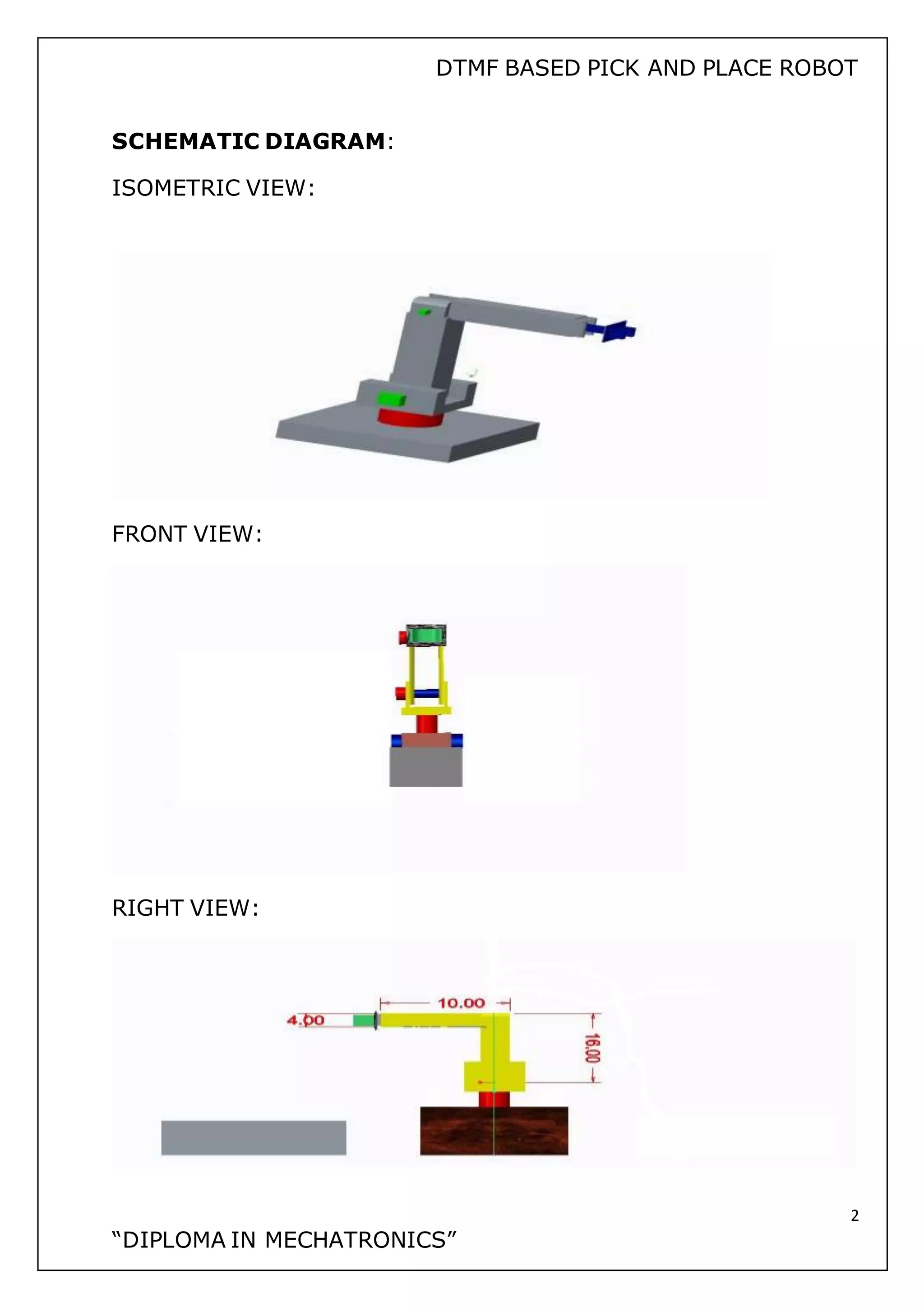 Dtmf based pick and place robot synopsis | DOCX