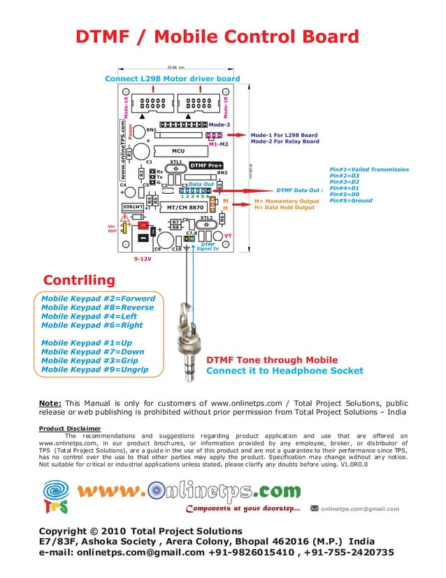 Dtmf control robot manual | PDF