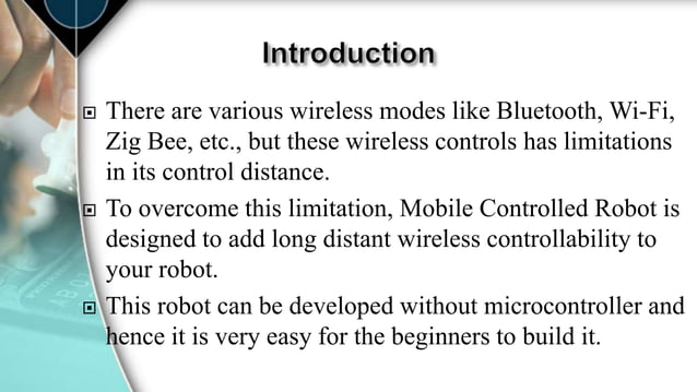 DTMF Controlled Robot Car WITHOUT using MICROCONTROLLER | PPTX