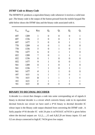 Dtmf home automation_report | PDF