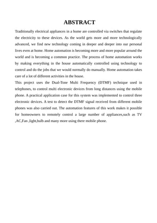 Dtmf home automation_report | PDF