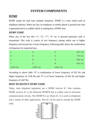 Dtmf home automation_report | PDF