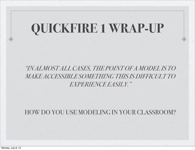 Dt & modeling quickfire challenge copy | PPT