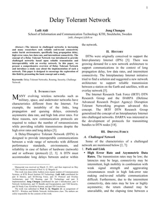 Delay Tolerant Network - Journal | PDF