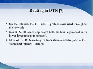 Delay Tolerant Network (DTN) | PPTX