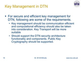 Introduction to Secure Delay/Disruption Tolerant Networks (DTN) | PDF