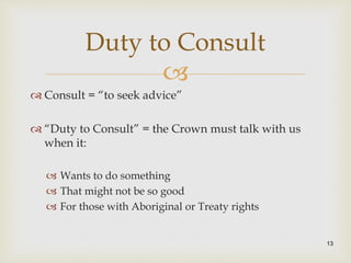 Duty to Consult: Principles | PPTX