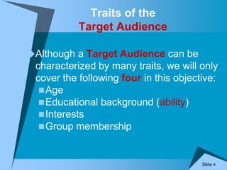 Dtp the-target-audience ppt | PPT