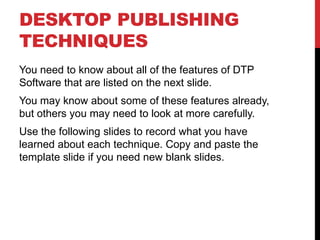 Dtp, web design & presentation software revision | PPTX | Web Development | Internet