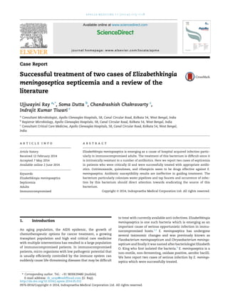 Successful treatment of two cases of Elizabethkingia meningoseptica septicemia and a review of ...