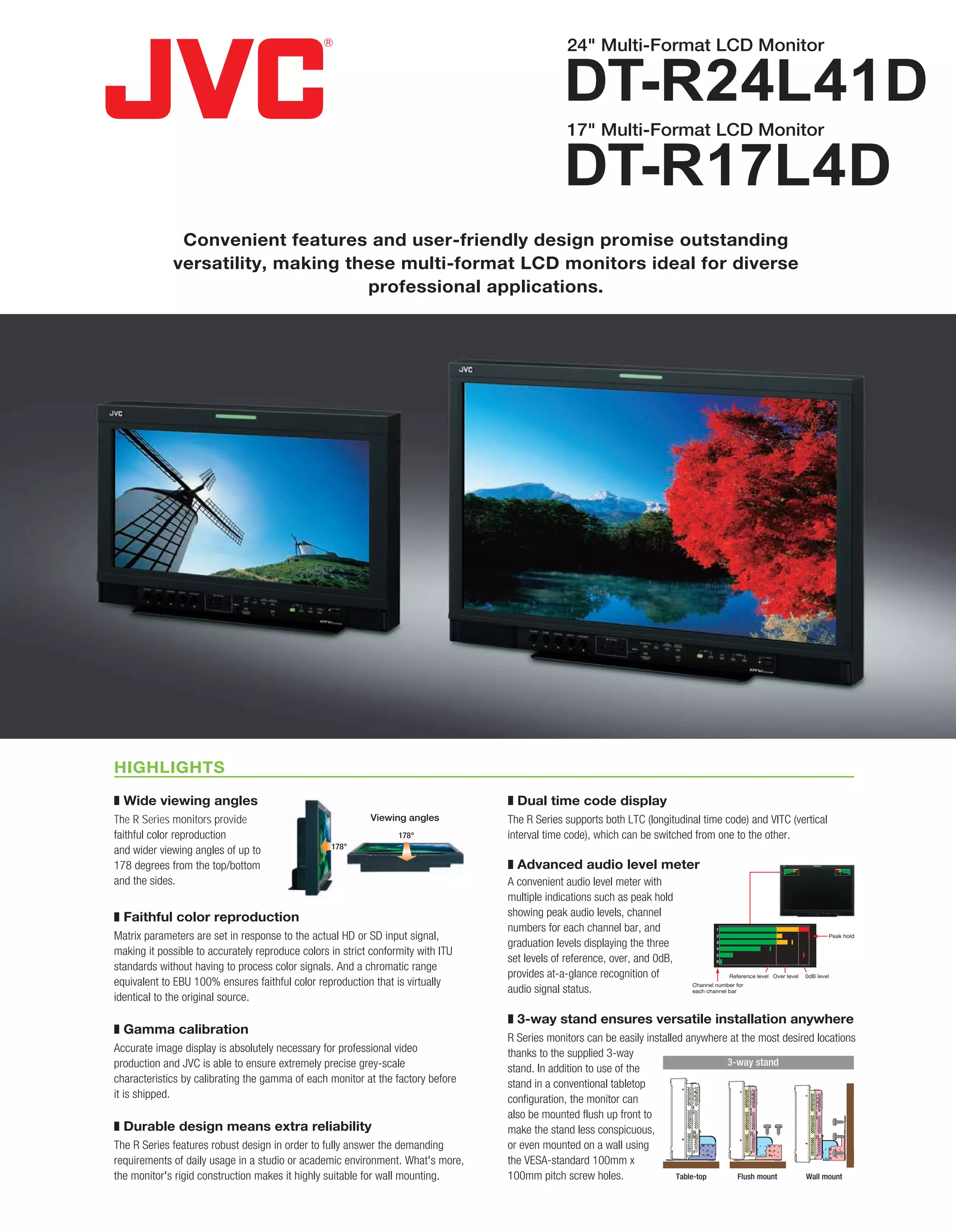 JVC DT-R24L41D Monitor Brochure | PDF