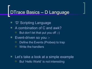 DTrace - Miracle Scotland Database Forum | PPT