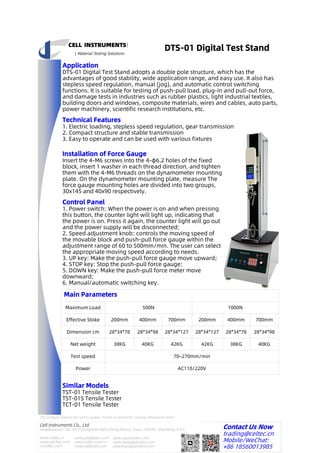 Versatile DTS-01 Digital Test Stand for Precision Load Testing | PDF