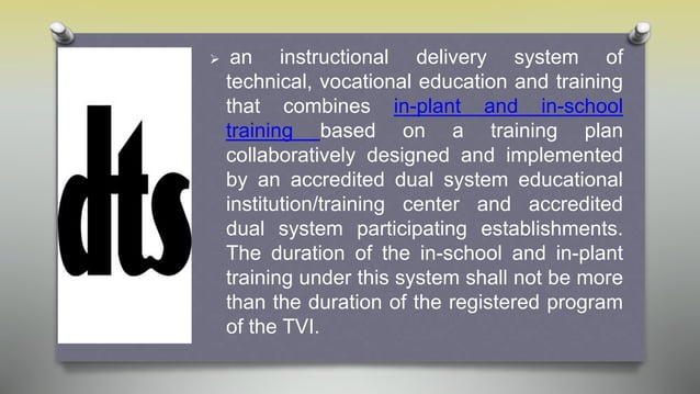 DTS | PPTX | Vocational Training | Careers