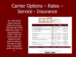 Diversified Transportation Services - TMS Tutorial | PPT