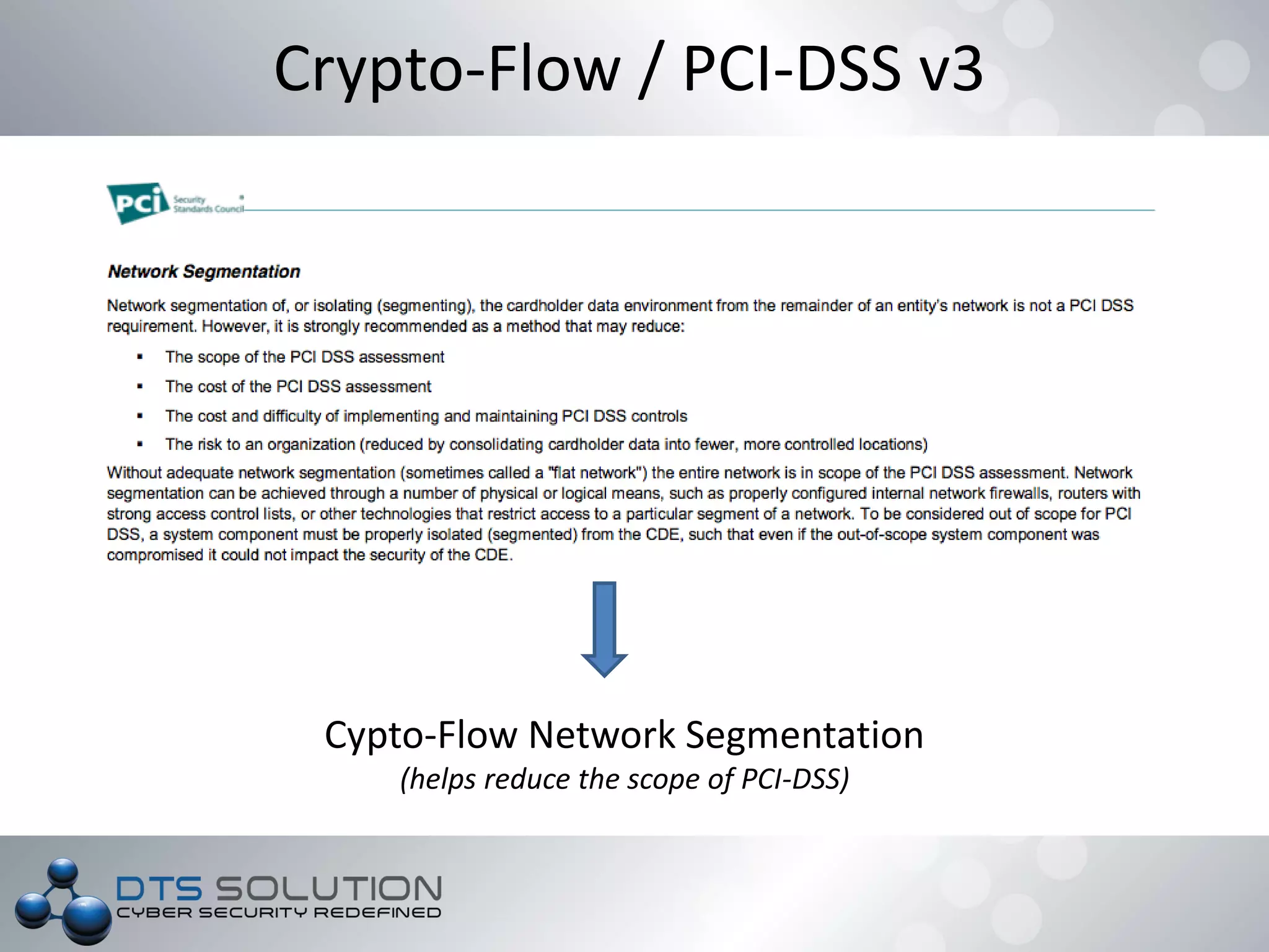 DTS Solution - Crypto Flow Segmentation addressing NESA IAF and ISO27001 compliance | PDF