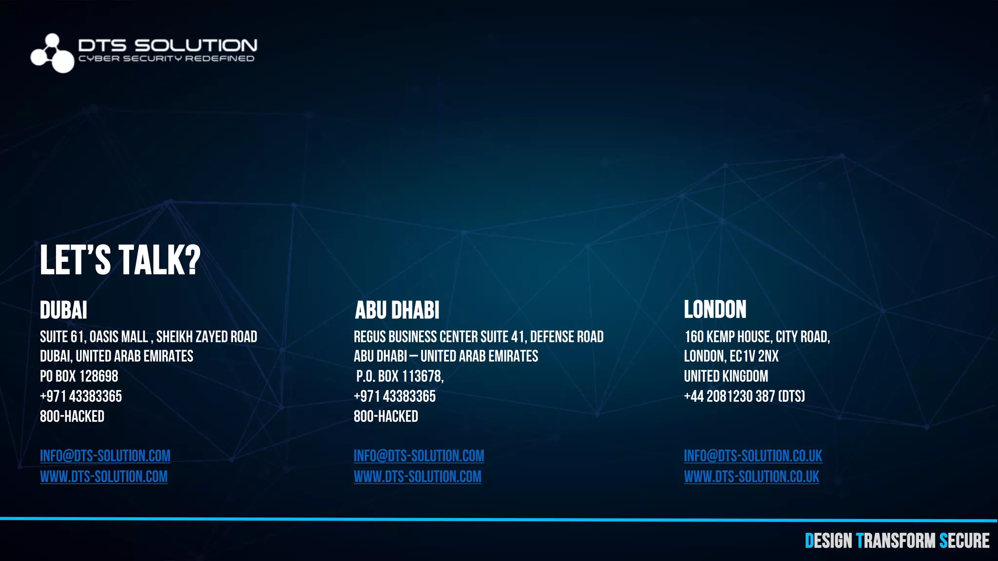 DTS Solution - Cyber Security Services Portfolio | PDF