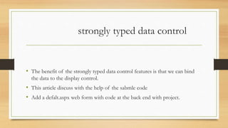Featfures of asp.net