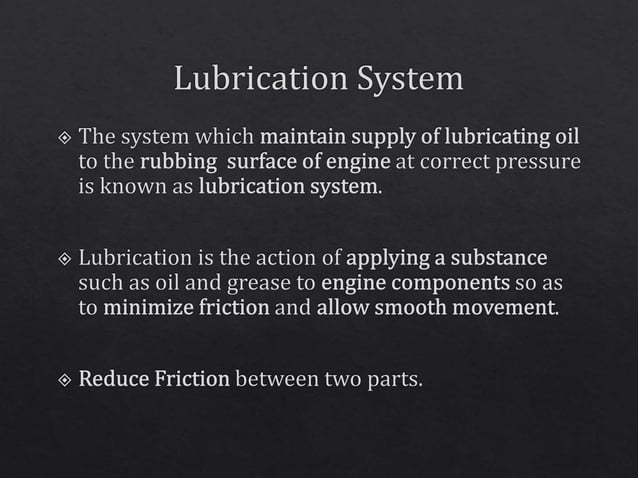 Selection of Lubrication System for 2 Strokes Diesel engine | PPTX