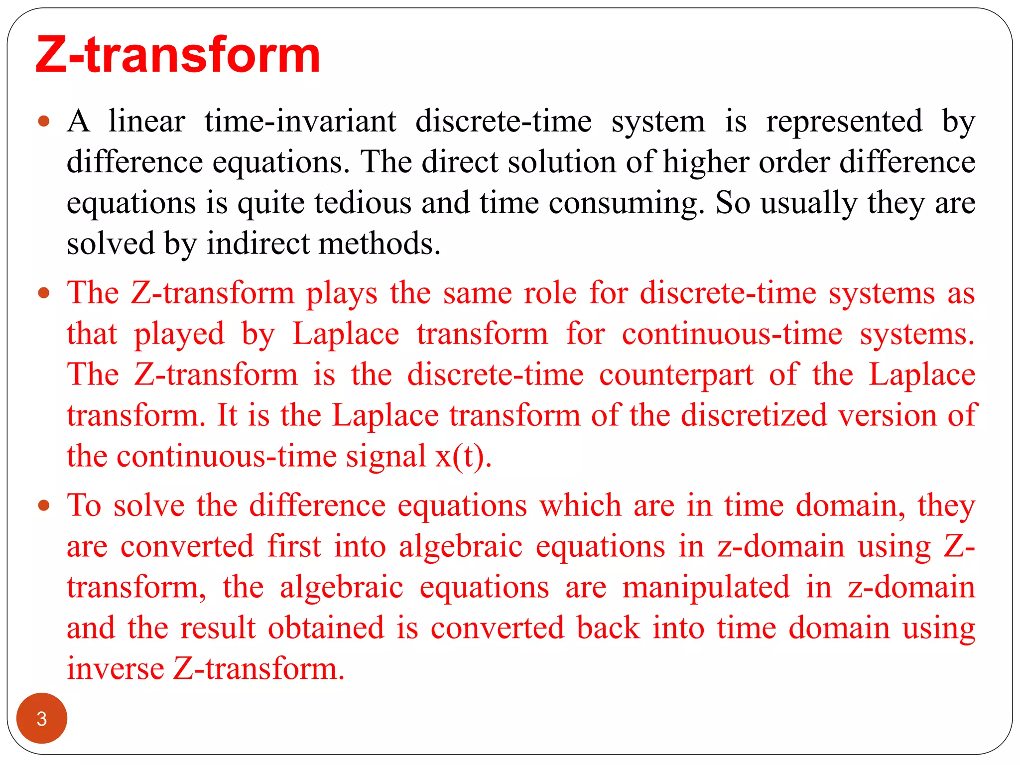 DTSP UNIT II - DISCRETE TIME SYSTEM ANALYSIS.pptx