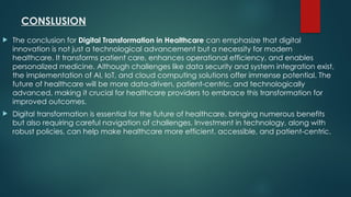 Digital Transformation in healthcare : An Overviewe | PPTX