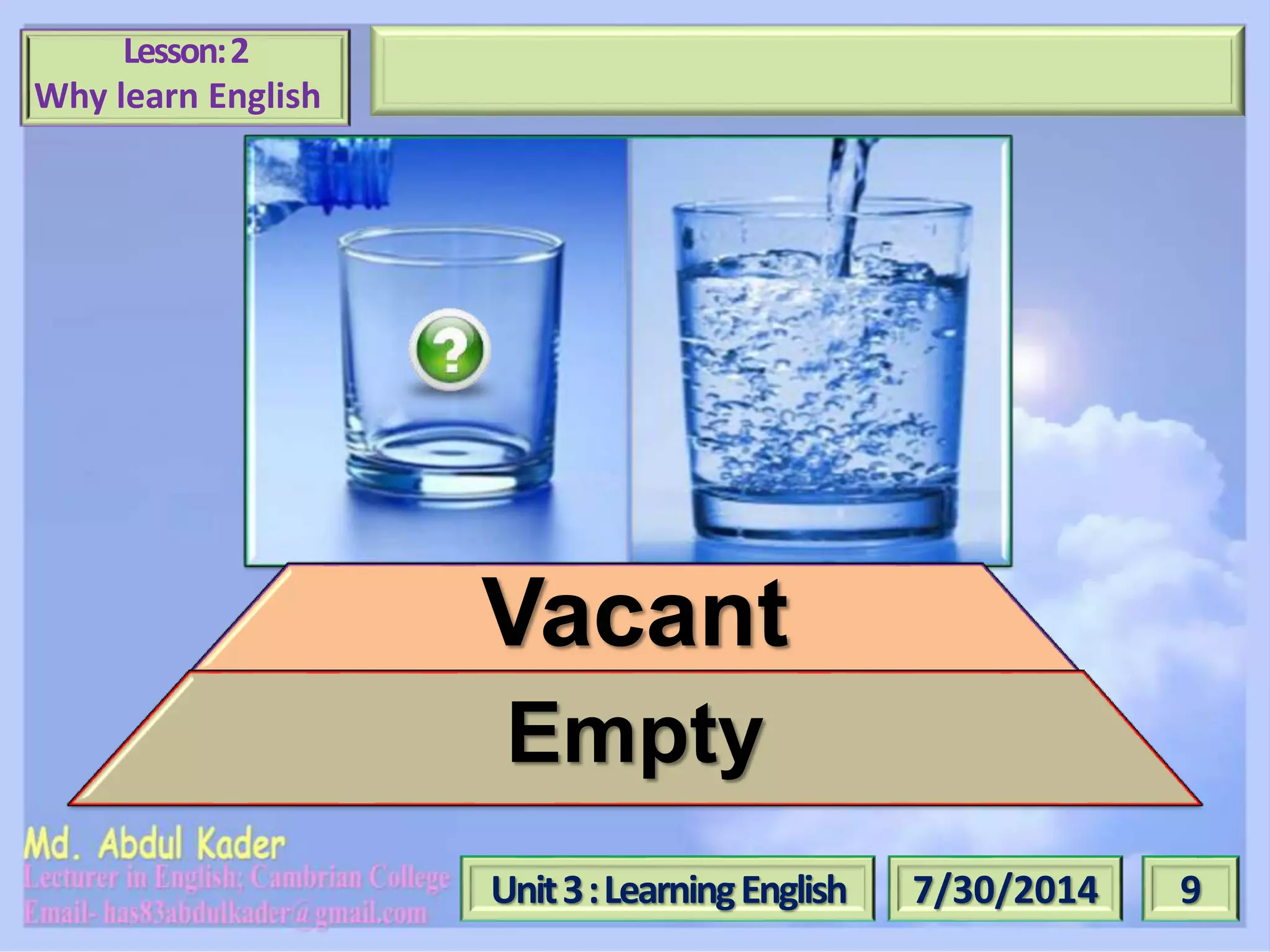 Why do you learn English? | PPTX