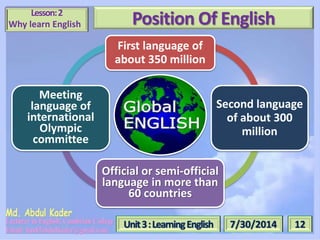 Why do you learn English? | PPTX