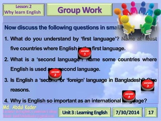 Why do you learn English? | PPTX