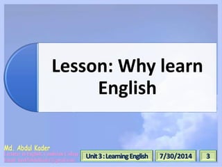 Why do you learn English? | PPTX
