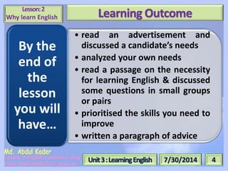 Why do you learn English? | PPTX