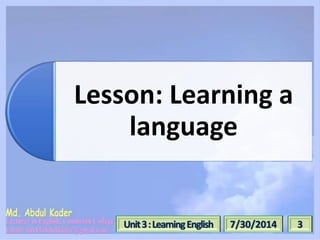 Learning a language | PPTX