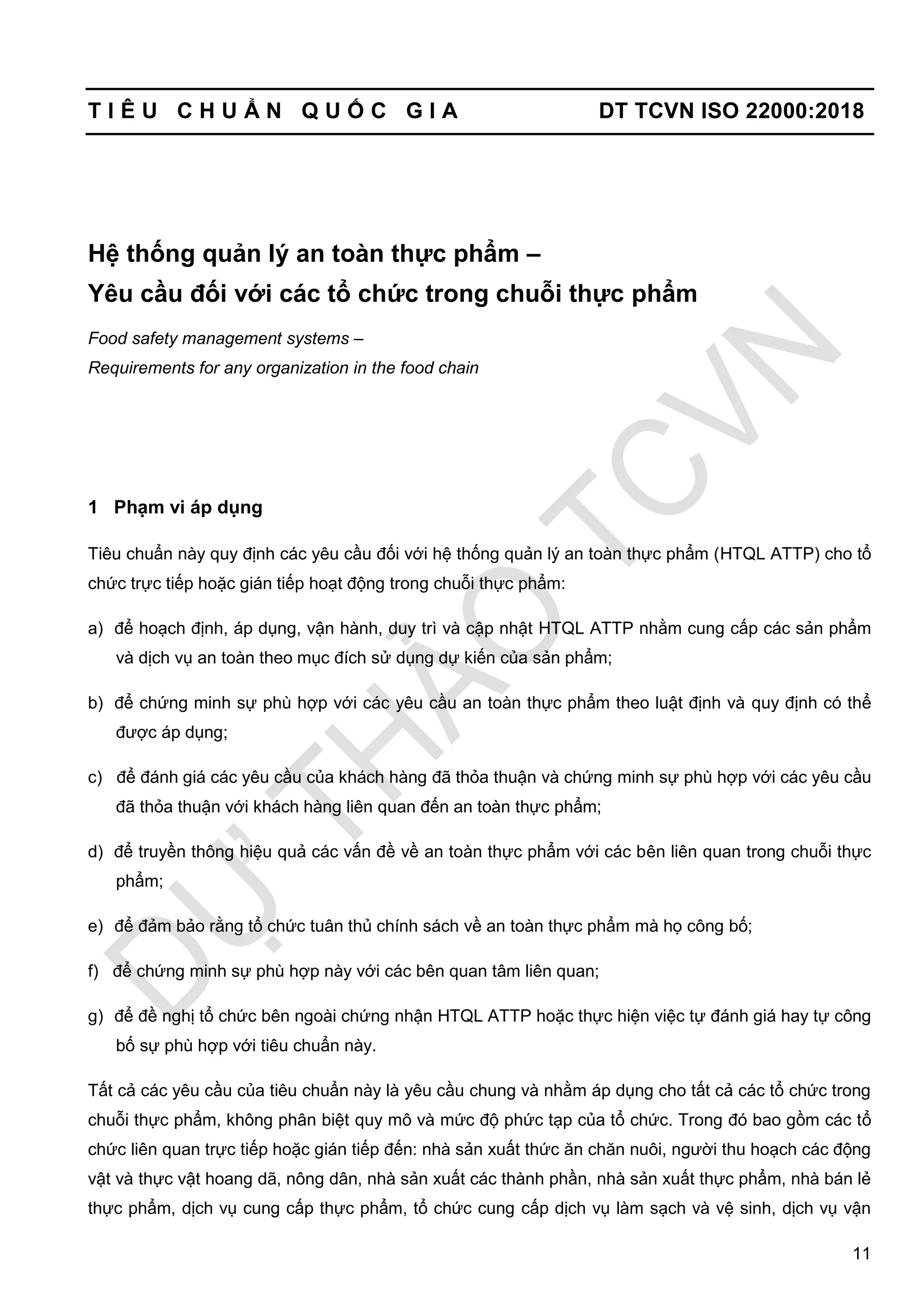 Dt tcvn iso 22000 2018 | PDF