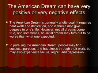 Dtthe american dream2 | PPT