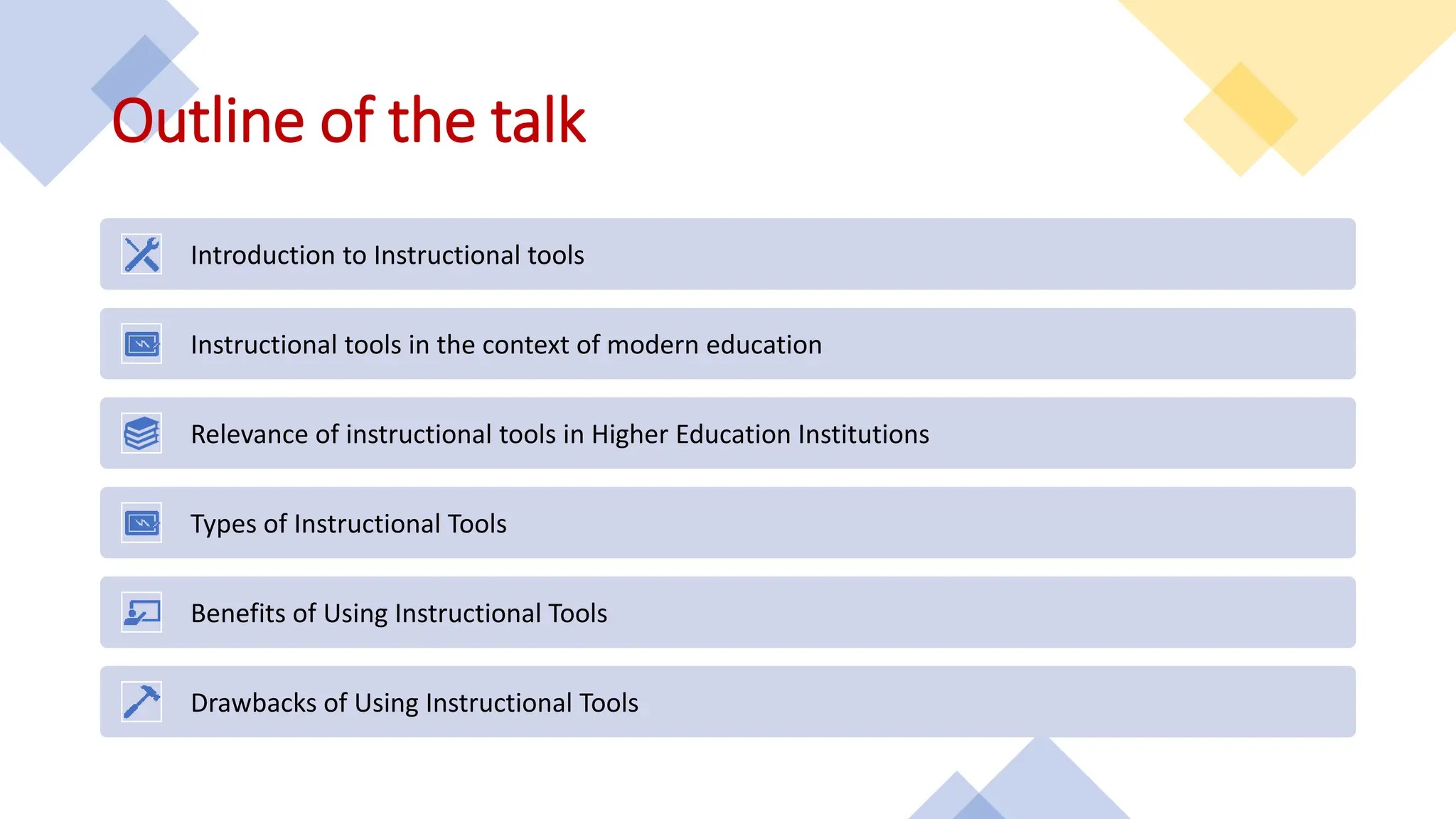 Introduction to various Instructional tools for HEIs by Abhijit Debnath ...