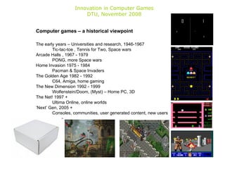 Innovation in Computer Games | PPT