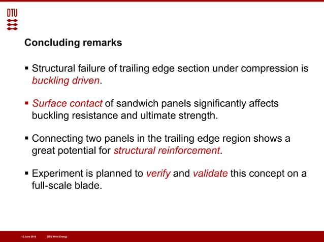 Dtuxiaochenstructural Strength Of Trailing Edge Sections Of Composite Wind Turbine Blades Ppt