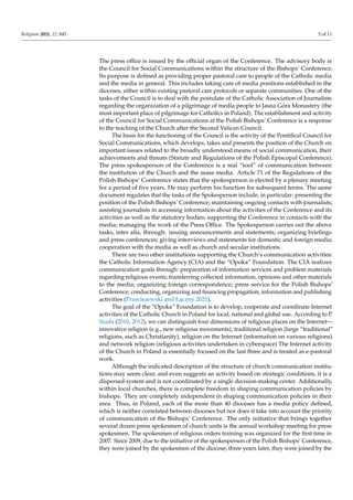 Determinants for the Development of the Activity of the Catholic Church ...